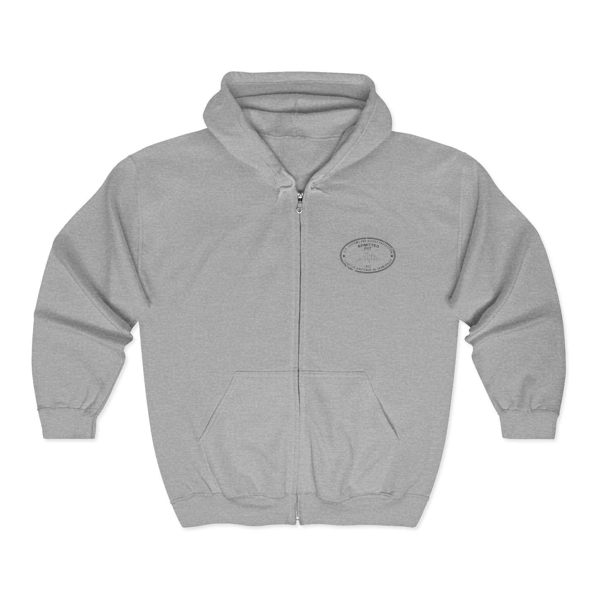 Pittsburgh Border Stamp - Unisex Heavy Blend™ Full Zip Hooded Sweatshi ...