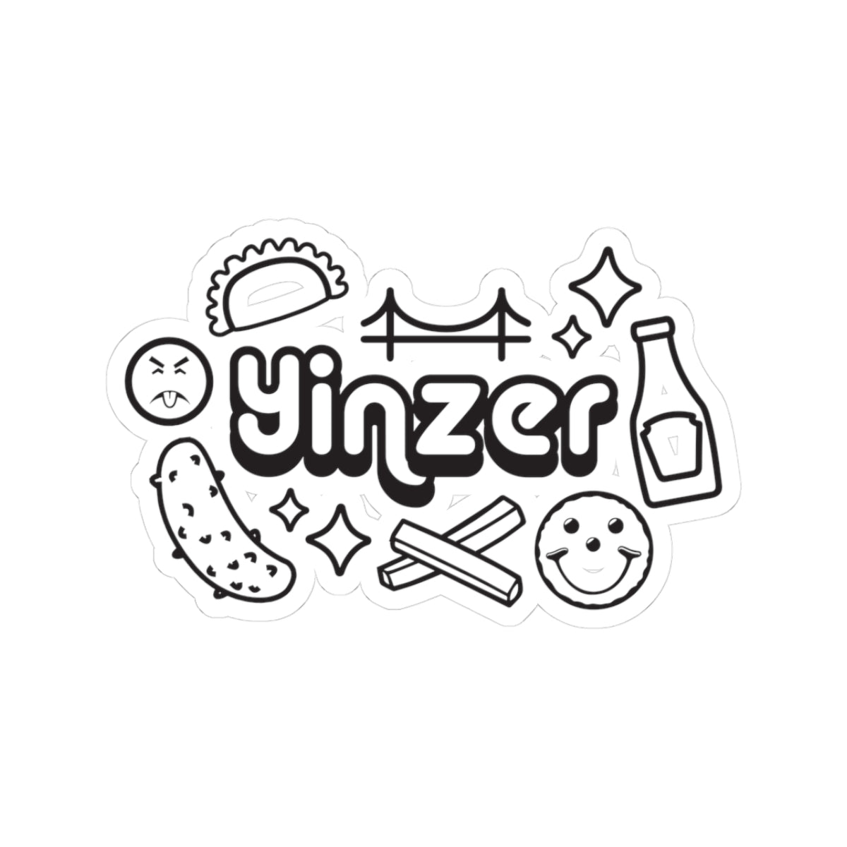 Kiss Cut Stickers - Yinzer Icon Doodles Vinyl Decals With Scratch Resi ...