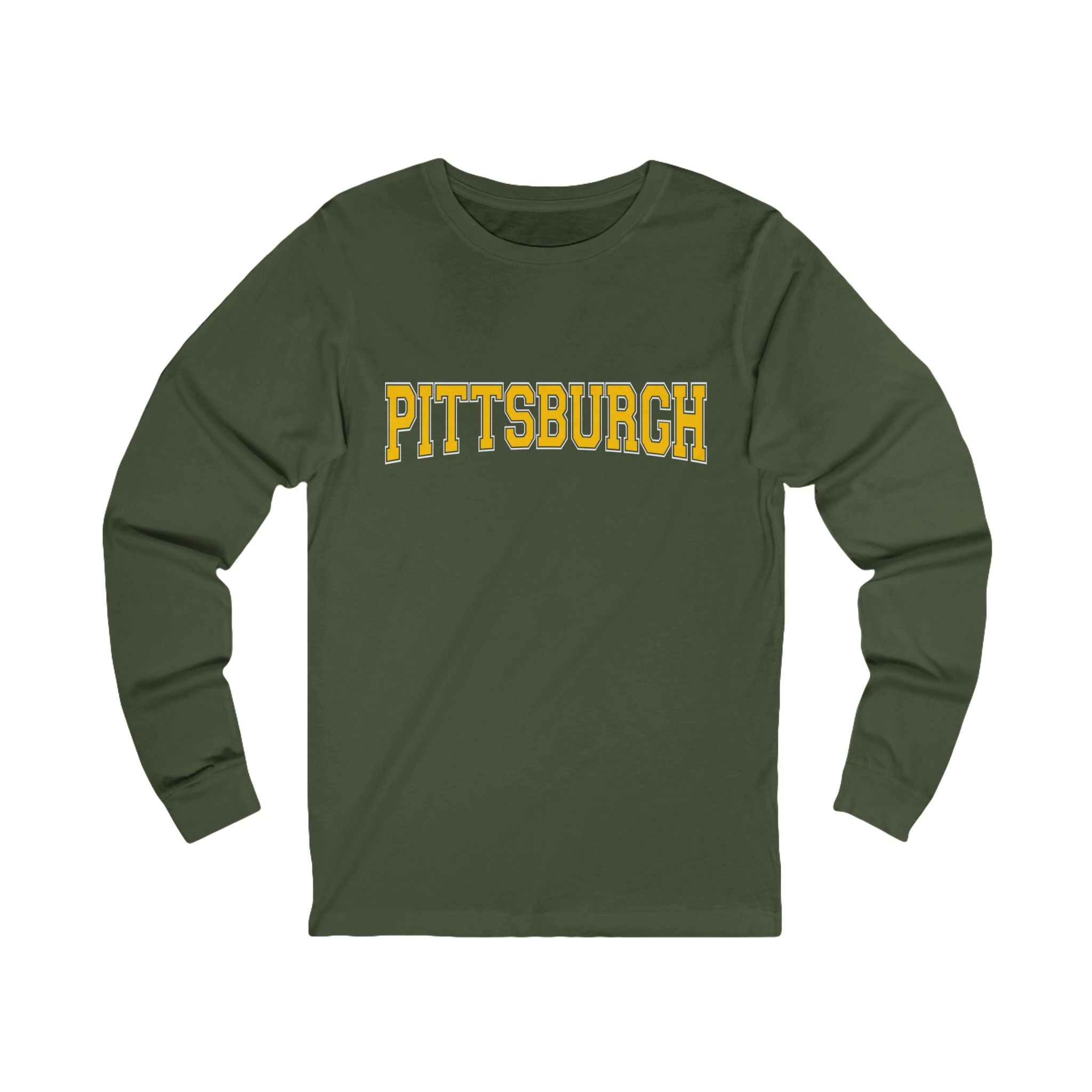 Pittsburgh Varsity Letters Unisex Jersey Long Sleeve Tee – YinzerShop