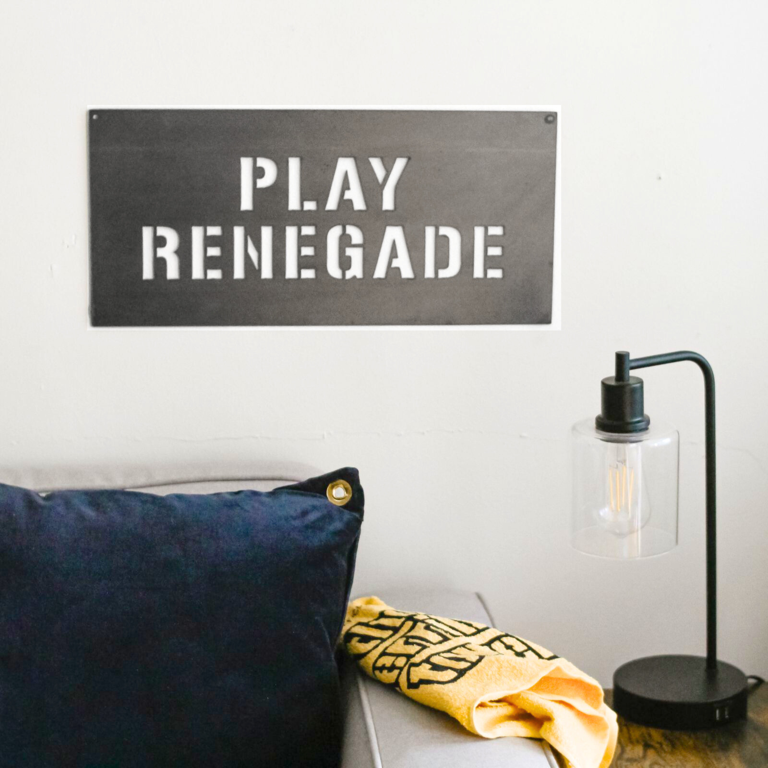 Pittsburgh Wall Decor - Play Renegade Sign Steel Wall Art for Living ...