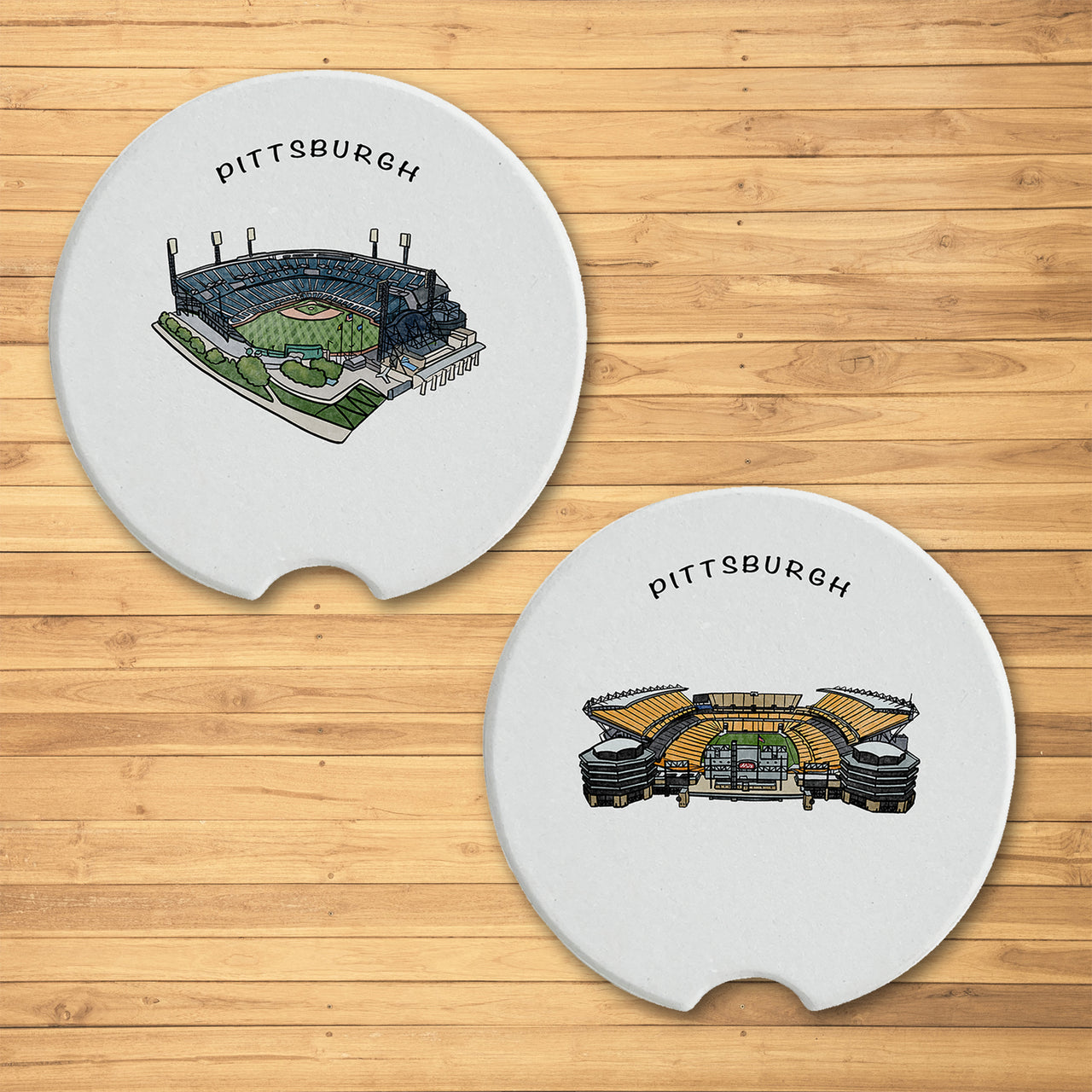 Pittsburgh Stadium Variety Pack Car Coaster - 2 Pack – YinzerShop