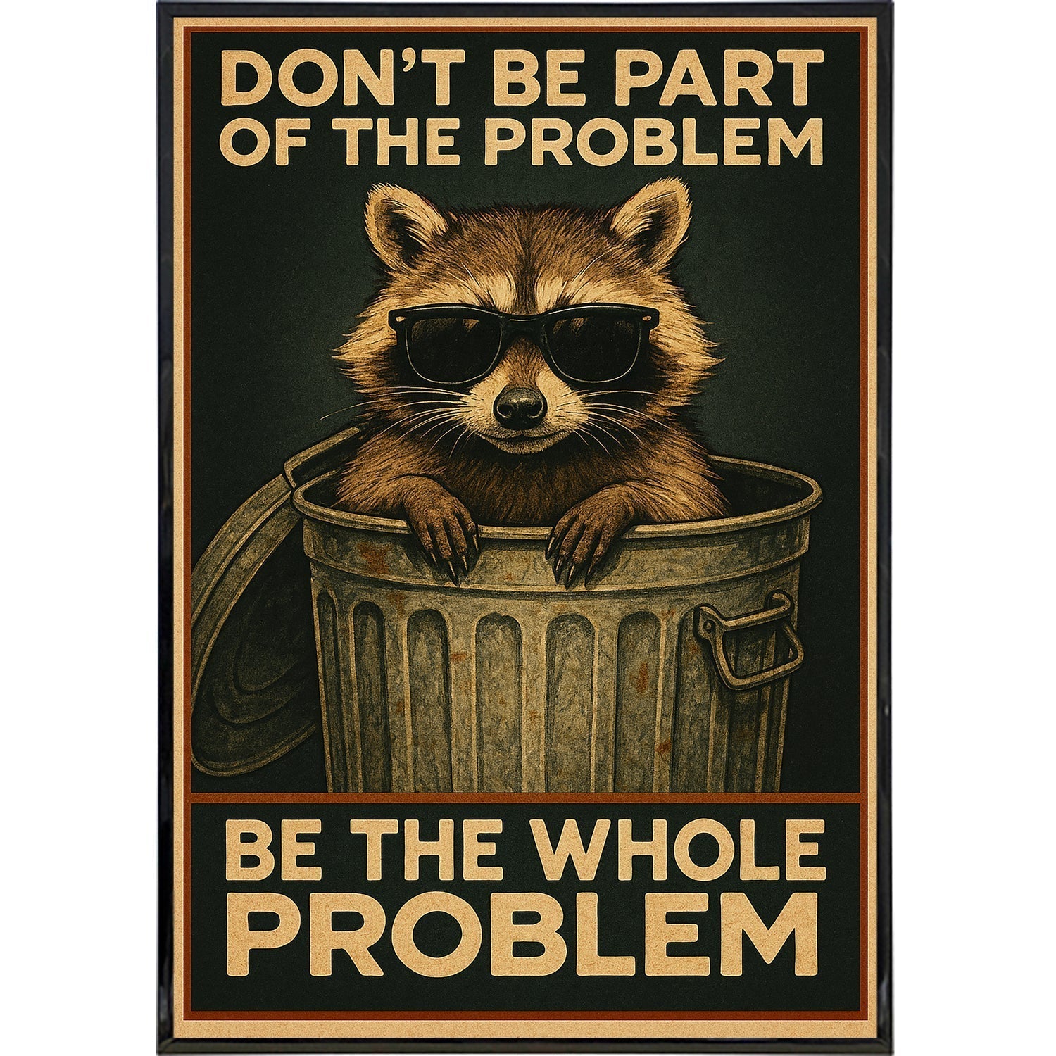 Whole Problem Poster Print - Don't Be the Problem | Raccoon Art ...