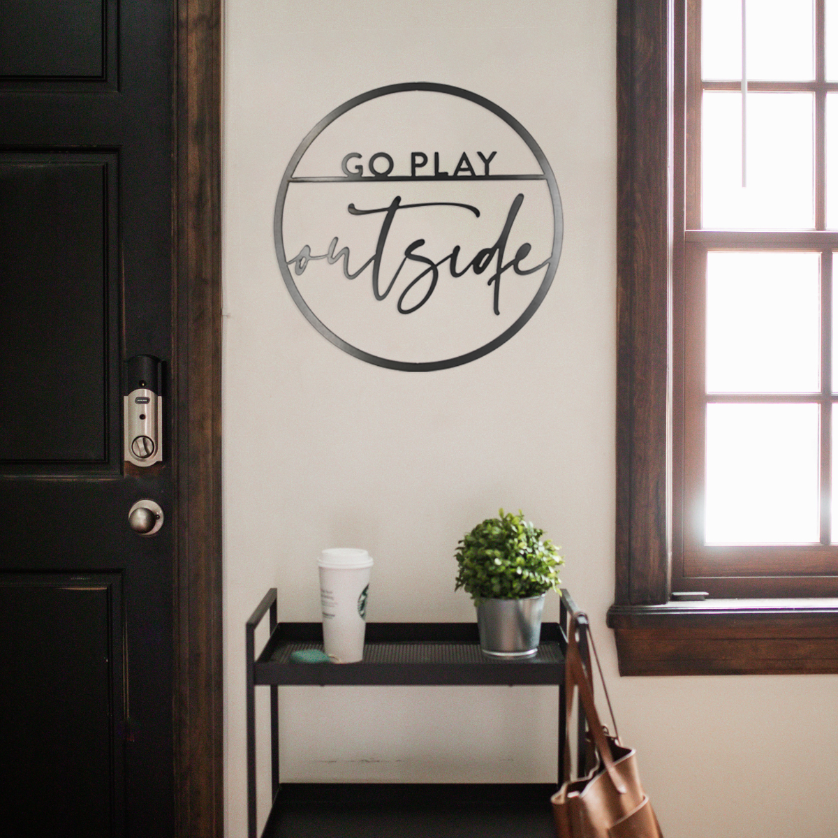 Go Play Outside Circle – 16 Inch Metal Wall Decor | Weatherproof Garden ...