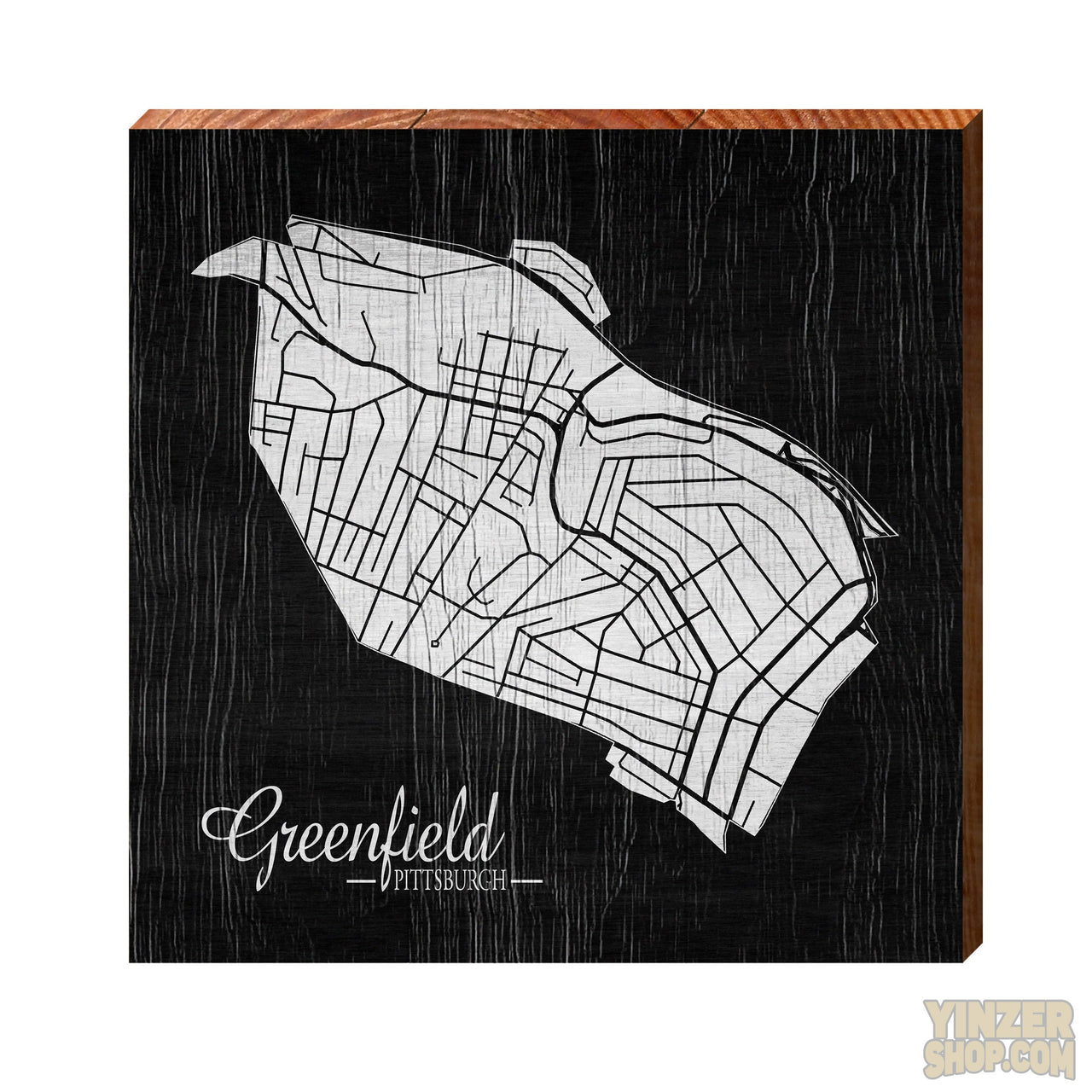 Greenfield Pittsburgh, PA Neighborhood Map Wooden Wall Art – YinzerShop
