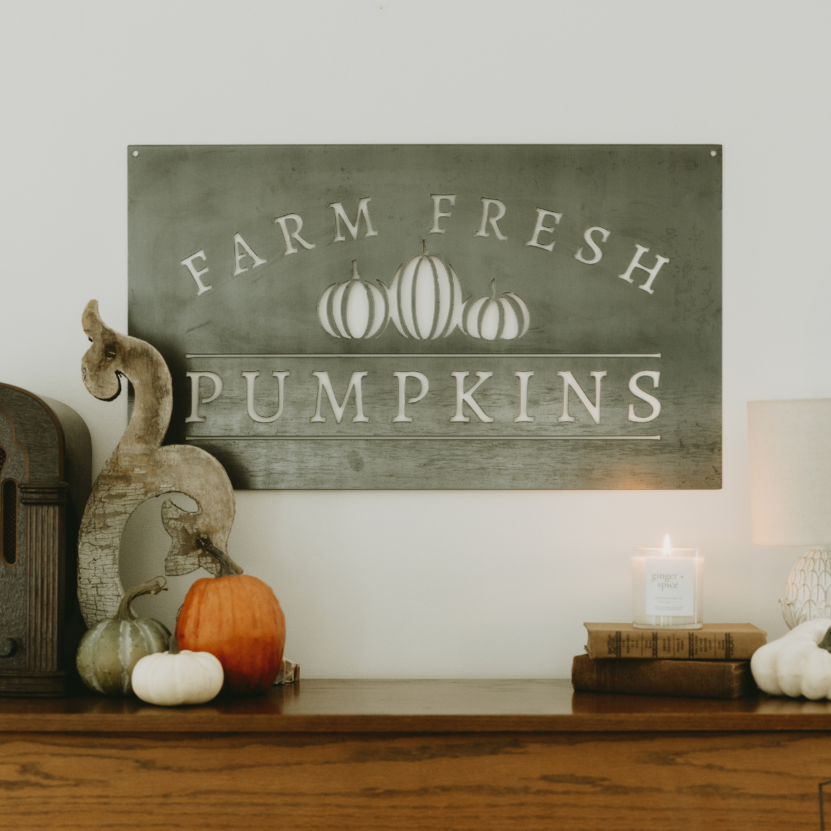 'Farm Fresh Pumpkins' Wall Decor Sign Wall Decor Default Title Default ...