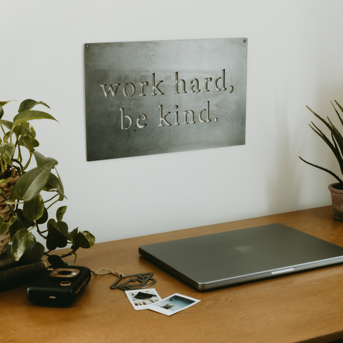 'Work Hard Be Kind' Rectangular Wall Decor Wall Decor Default Title ...